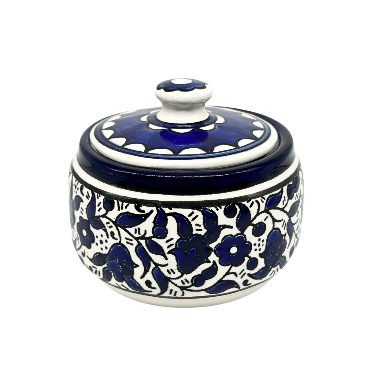 Ceramic Jar w/Lid - Classic Blue – Shop Palestine