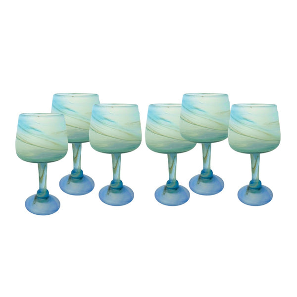 Phoenician Glass Set of Six - Sky Blue – Shop Palestine